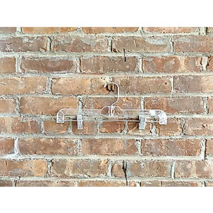 NAHANCO 600RCLH Plastic Skirt/Pant Hanger with Long Metal Swivel Hook and Pinch Clips, Heavy Weight, 14", Clear (Pack of 100)