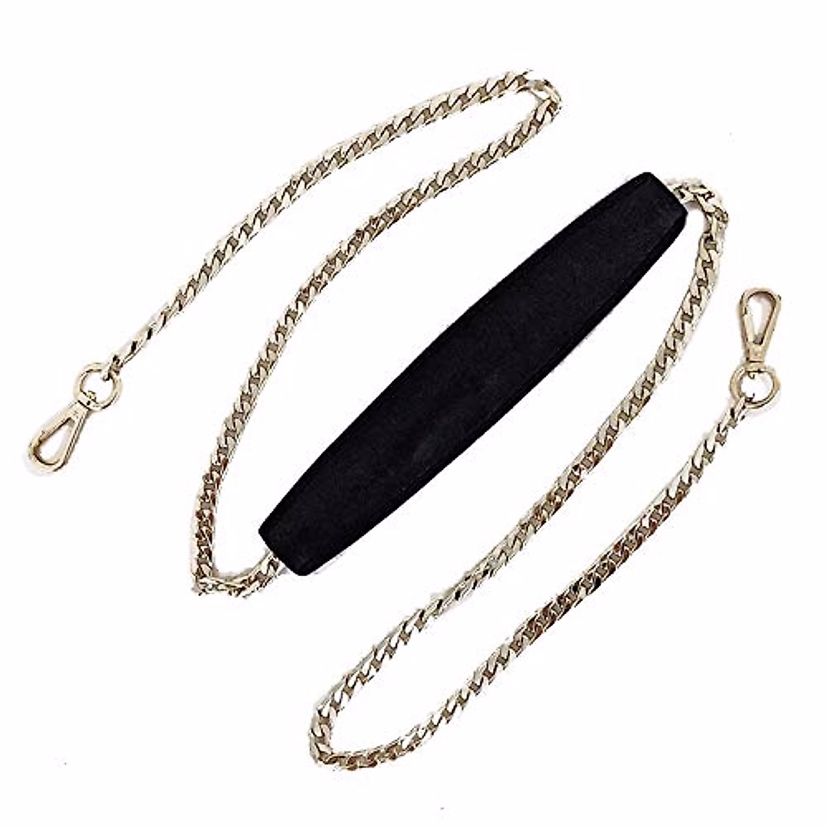 Arden Cove Bag Purse Replacement Crossbody Shoulder Chain Strap with Shoulder Pad For Women (Muti Short Long Lengths) (23" Drop Length, Black Gold)