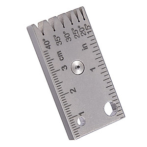 TACRAY Titanium Bevel Gauge for Knife and Axe (Angle Protractor Range 15°-40°), Multi-FunctionalTools with Screwdrivers (T6/T8) and Small Straight Scale in Centimeters/Inches