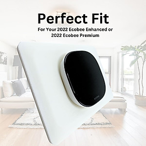 Solar White Rectangle Wall Plate for Ecobee Smart Thermostat Enhanced and Premium, Modern Textured Design