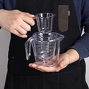 Measuring Cups Set, Liquid Measuring Cups For 3 For Kitchen - BPA Free Plastic Set with Spout Multiple Measurement Scales (Clear)