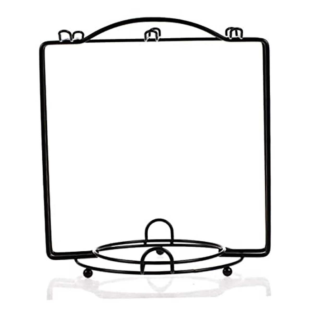 BUJIATANG 2 in 1 Tea Cup Holder Stand with Saucer Holder Stainless Steel Mug Tree Rack for 6 Mugs Metal Wire Coffee Cup Rack for Kitchen Black