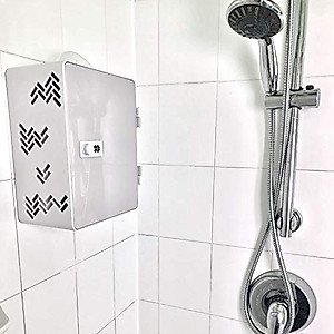SHLOCKER Shower Caddy Locker Tote Best for Dorms, College, Coliving, Sharing Bathroom with Roommates or Family. Suction Cups, Lock, Mirror