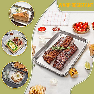 Baking Sheet Cookie Sheet Set of 2, Umite Chef Stainless Steel Baking Pans Tray Professional 12 inch, Non Toxic & Healthy, Mirror Finish & Rust Free, Easy Clean & Dishwasher Safe
