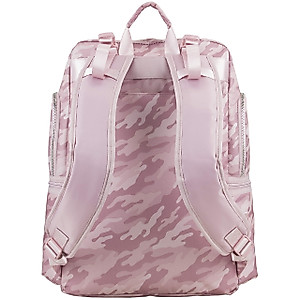 BODHI Baby Waterproof Multi-Function Travel Essentials Baby Tote Diaper Bag Backpack Changing Pad, Stroller Straps for Parents, Unisex, Pink Fluid Camo