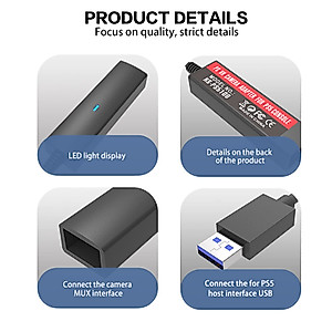 Game VR Adapter with LED Indicator Design Power On Blue, USB3.0 Connection Port Stable, Host VR Conversion Cable, Plug and Play Suitable for Playing Physical Games