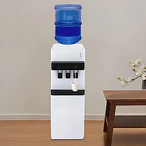 CheriMuMu Top Loading Water Cooler Dispenser, Hot and Cold Water Dispenser 3 Temperature Settings Water Dispenser for Home Office & More, Holds 5 Gallon Bottles (White)