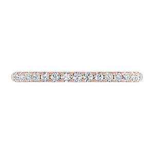 1/4 Carat Round Diamond Wedding Band Ring in 10K Rose Gold - IGI Certified (Ring Size 8)