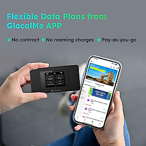 GlocalMe DuoTurbo 4G LTE Portable WiFi Hotspot for Travel in 200+ Countries, Mobile Hotspot Device with Global 1GB & Local 10GB Data 30Days, SIMFREE and Dual Modem, 10 Devices Connected(White)