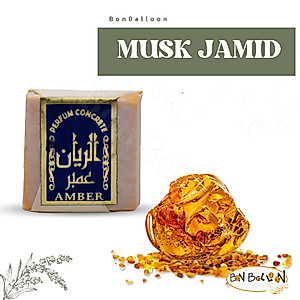 bonballoon 1pcs Islamic Fragrance Perfume Jamid Natural Organic Musk Amber Solid Alcohol Free Arabian Arab Cube Halal