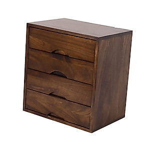 Desktop File Cabinet - Solid Wood Storage Box - Desktop Organizer, 2/4-Layers Wood Desktop Organizer Storage Box, Storage Cabinet With Drawers, Floor Storage Cabinet Flat File Cabinet ( Size : 4 drawe