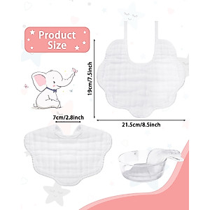 Yahenda 10 Pack Muslin Bibs Baby Drool Bibs White Bandana Bibs Absorbent Teething Bibs Cotton Cloths Plain Bibs with Adjustable Straps for Unisex Baby Burp Newborn Infant Toddler, 0-2 Years Old