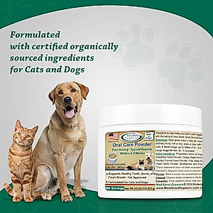 Mad About Organics Dog Dental Care Powder – 900 Servings, Large Size – Tartar and Plaque Remover, Pet Dental Cleaning Powder for Oral Hygiene and Fresh Breath, Teeth Cleaner and Canine Tooth Powder