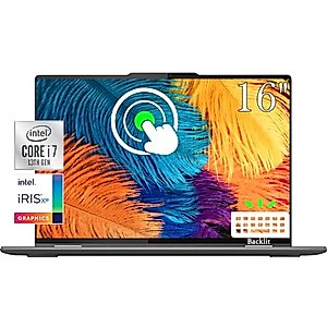 Lenovo Yoga 7i 16" 2-in-1 16:10 WUXGA Touch Screen Laptop, Intel Core i7-1355U, 2 x Thunderbolt, Fingerprint Reader, Backlit KB, Win 11, Storm Grey (16GB RAM | 1TB PCIe SSD)