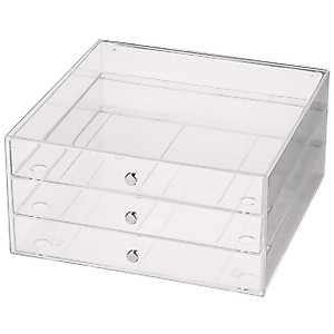Simply Tidy Clear 3-Drawer Organizer Organize Cosmetics, Stationary, and Arts & Crafts - Bulk 4 Pack