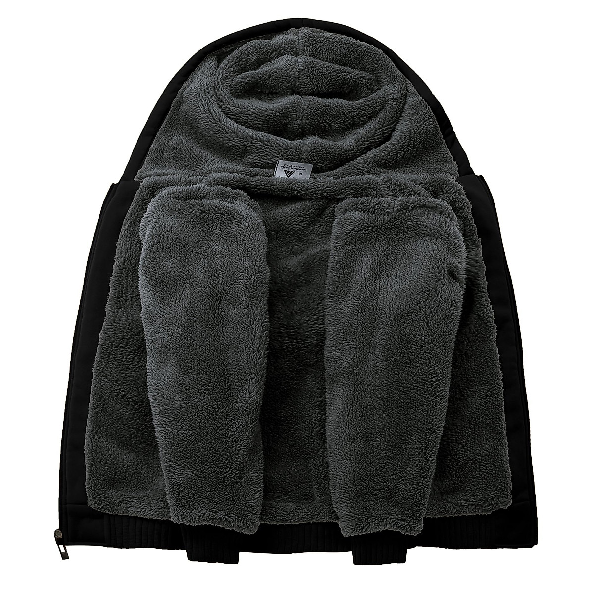 SWISSWELL Kids Fleece Hoodie Full Zip Hooded Sweatshirt Long Sleeve Cozy Jacket for Boys and Girls 6-15 Years Old (Black, 12-13)