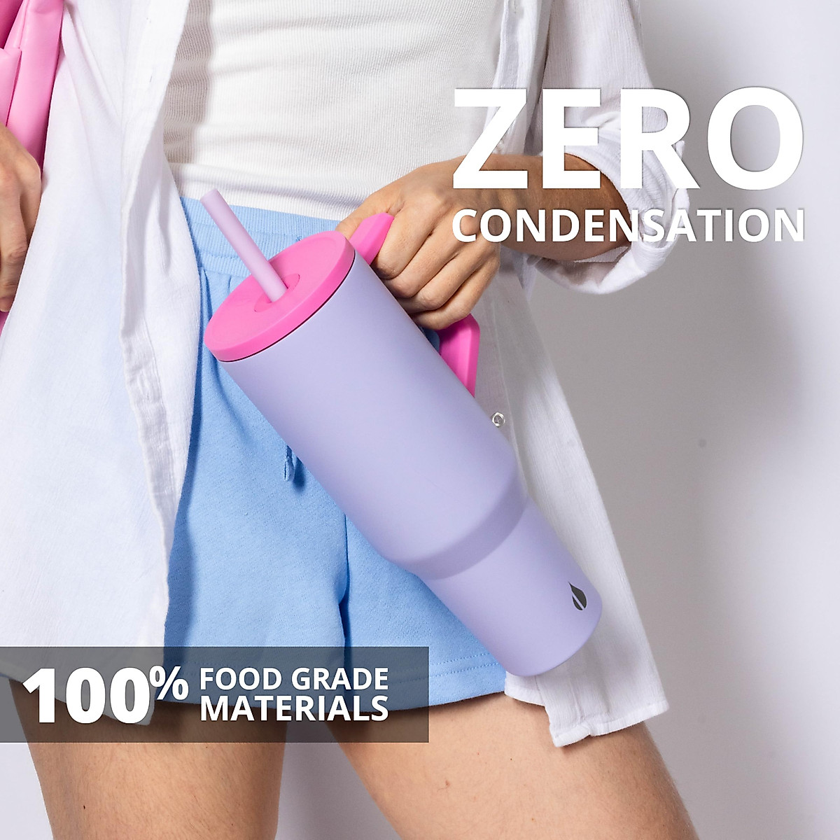 Best Mom Ever Valentine Tumbler for Her - Insulated Travel Tumbler with Handle, Lid and Straw - Gift for Mom & Mother In Law on Valentine's Day, Birthday & Mother’s Day - 40oz Commuter - Lilac Tie Dye