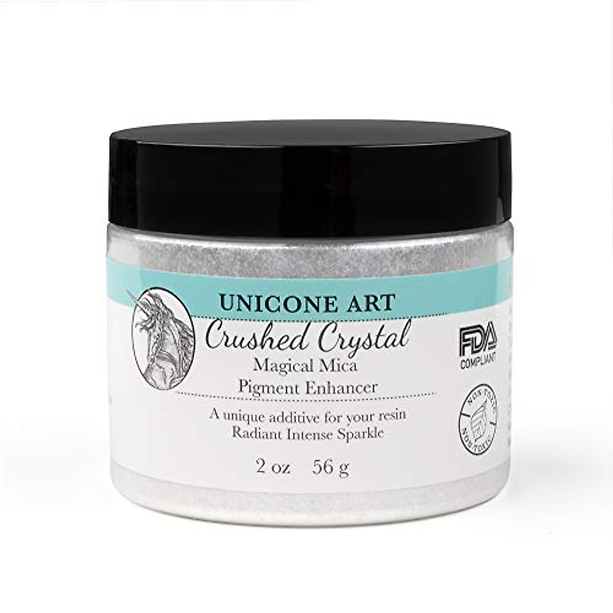 Crushed Crystal Mica Powder Pigment (56g) Multipurpose DIY Arts and Crafts, Cosmetic Grade, Soap,Resin Epoxy,Paint, Slime, Mold Making, Candle Making, Nail Art (Ultra Fine Glitter, 2oz) Powder Pigment