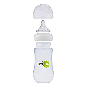Avima 12 oz Anti Colic Infant Bottles, BPA Free, Wide Neck with Fast Flow Nipples (Set of 3)