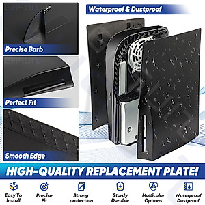Gmquiz Plates for PS5 Console Cover, Hard Shockproof for PS5 FacePlates, ABS Anti-Scratch Dustproof Replacement Faceplate Shell for Playstation 5 Console, Red (Disc Edition).