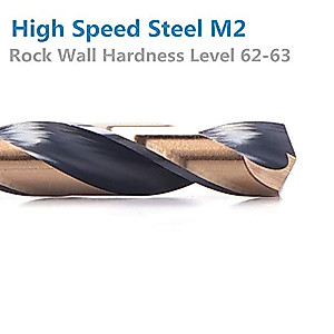 12 PCS 9/32" HSS Black and Gold Coated Twist Drill Bits, Metal Drill, Ideal for Drilling on mild Steel, Copper, Aluminum, Zinc Alloy etc. Pack in Plastic Bag