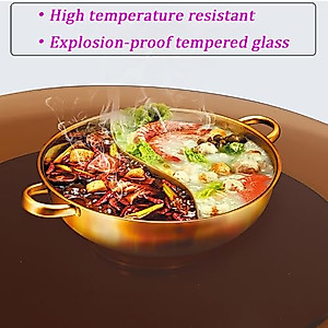 Clear Round Tabletop Rotating Serving Tray 35inch Large Lazy Susan Turntable Tempered Glass Swivel Tray, Outdoor Dining Table Centerpiece Serving Plate Sturdy And Non-slip (Color : Clear, Size : 24i