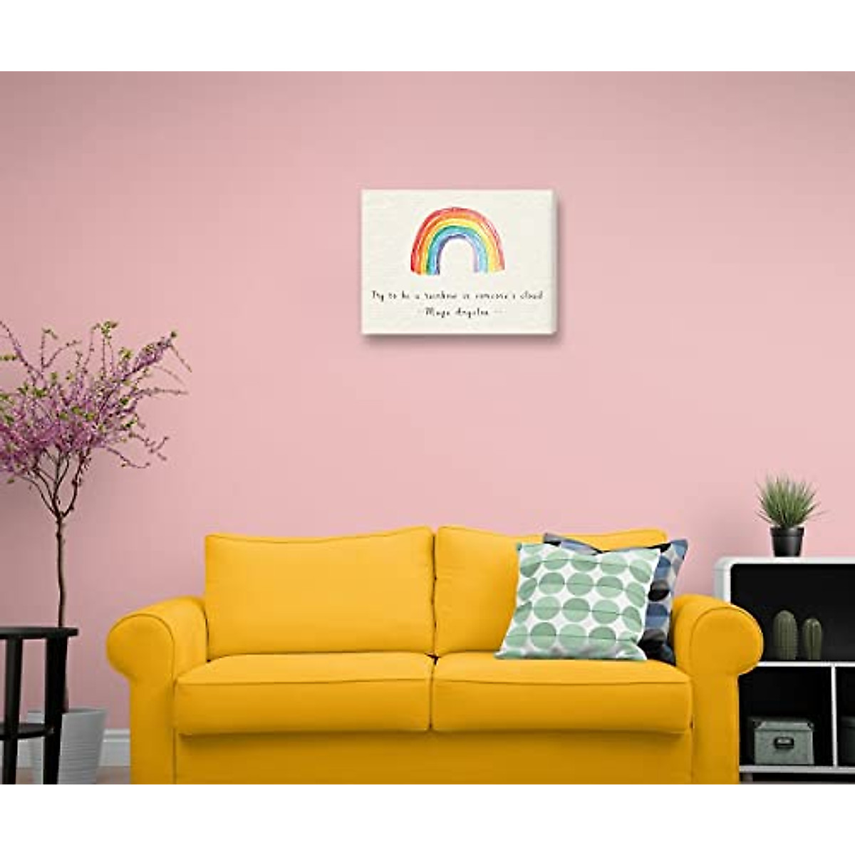 EZOSUN Try to be a rainbow in someone's cloud Inspirational qoute, Motivational canvas Wall Art print for Home Studio Office Decor. Gift for Kids Girl ，11.5X15