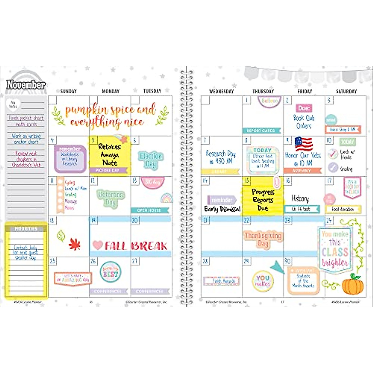 Teacher Created Resources Pastel Pop Lesson Planner 8.5 inches X 11 inches