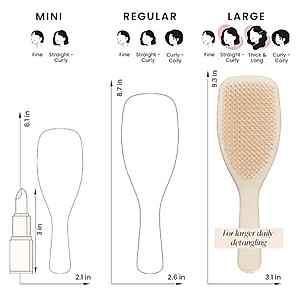 Tangle Teezer Large Ultimate Detangler Hairbrush for Wet & Dry Hair, Eliminates Knots & Reduces Breakage for Long, Thick, & Curly Hair Types, Vanilla