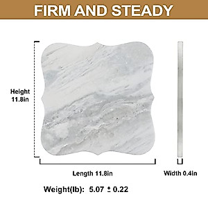 Koville Luxury Namibia Africa Marble Cutting Board, 12" Large Charcuterie Boards, Square Marble Slab, Serving Tray, Housewarming, New Home, Anniversary & Wedding, Bridal Shower Gift Grigio