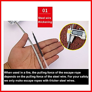 Soft Ladder Rope Wire Fire Escape Aluminum Alloy Home Fireproof High Altitude Rescue Project Climbing Compact & Reusable Excellent Load Bearing Capacity,8m/26.3ft