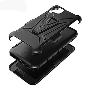 for Huawei P40 Lite (JNY-L21A JNY-LX1 JNY-L01A JNY-L02A), Case + Tempered Glass Sceeen Protector, Anti-Slip Shockproof Rugged Belt Clip Holster Heavy Duty Hybrid Tough Armor Case w/h Kickstand Stand