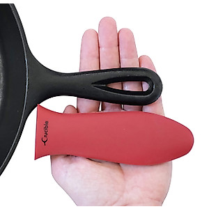 Silicone Hot Handle Holder + Assist Holder, Potholder (2-Pack Mix Red) for Cast Iron Skillets, Pans, Frying Pans & Griddles, Metal and Aluminum Cookware Handles - Sleeve Grip, Handle Cover