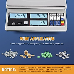 Bonvoisin Industrial Counting Scale Digital Scale for Parts and Coins kg/g/lb Electronic Gram Scale Inventory Counting Scale Industrial Parts Coins Piece Counting Scale (30kg/66lb, 1g)