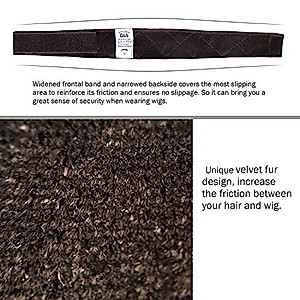 GEX Wig Grip Band Flexible Velvet Scarf Head Hair Band Wig Band with Adjustable Fastern (Dark Brown)