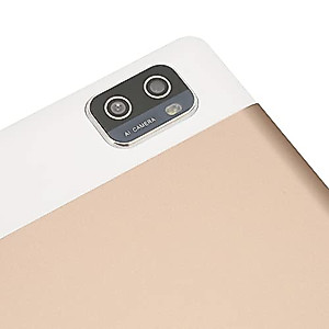 HEEPDD 10.1 Inch Tablet 6GB 128GB 5G WiFi Calling Tablet MT6592 10 Core Calling Tablet for Android 12 Gold for Study (US Plug)