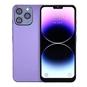 VINGVO Unlocked Smartphone, 2.4G 5G Dual Band WiFi 6.6 Inch HD Screen 7731E Quad Core 3G Dual SIM Mobile Phone for Business (Purple)