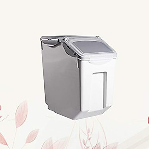 UPKOCH Rice Storage Container Rice Bucket Pantry Food Storage Jar Container Food Storage Bin for Flour Sugar Baking Supplies (Size L Grey)