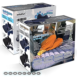 Car Air Mattress, Inflatable Car Mattress for Back Seat, Car Bed with Air Pump, Home Sleeping Pad (TM Blue)