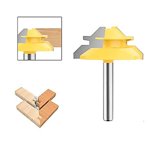 TOEVER 1/4 Inch Shank Router Bit，45 Degree Lock Miter Router Bit , for 31/64", 37/64",3/4" Cutting Height,3-Piece Joint Router Bits, Wood Milling Cutter Glue Joint Tools Set(3PCS 1/4 Shank)