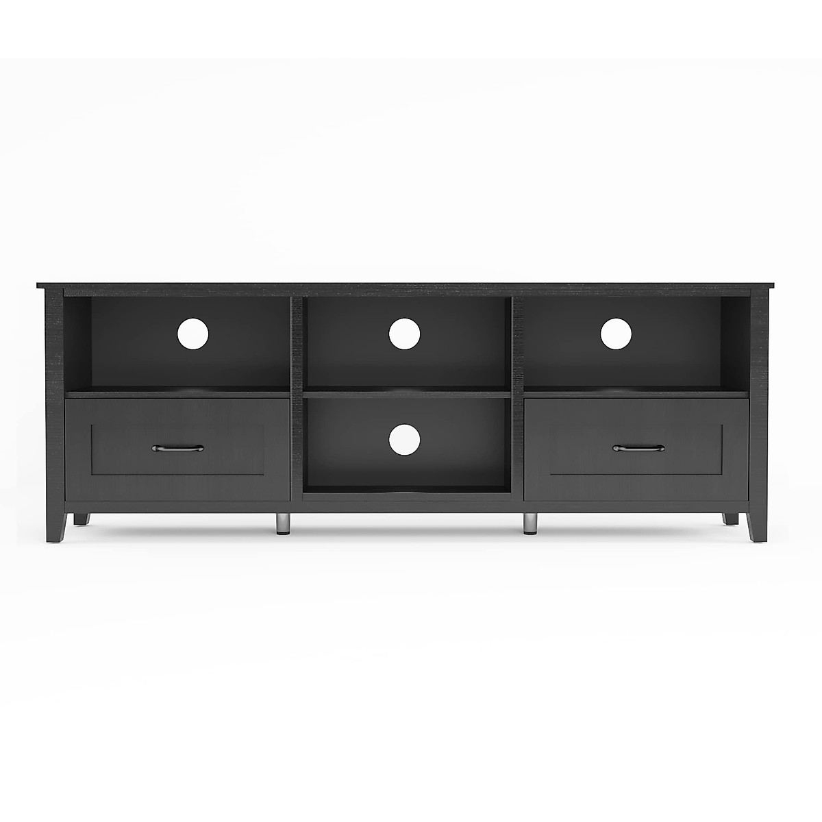 Tiokop 70.08" 60",Large Class TV Stand, Modern Entertainment Center with with 2 Drawers and 4 Storage Compartment,Wood Cabinet Media Console for Living Room,Bedroom,Black