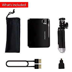 Magnasonic LED Pocket Pico Video Projector, HDMI, Rechargeable Battery, Built-in Speaker, DLP, 60 inch Hi-Resolution Display for Streaming Movies, Presentations, Smartphones, Tablets, Laptops (PP60)