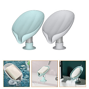 Cabilock 4 Pcs soap drainer Sponge Drying Holder sucker holder drainage soap bathtub soap holder decorative No Drilling soap tray Soap drying Dish abs bracket travel multipurpose