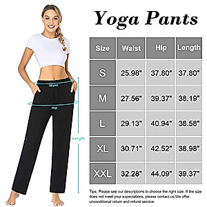 ASIMOON Sweatpants for Women Comfy Wide Leg Yoga Pants with Pockets Stretch High Waist Loose Lounge Jogging Pants