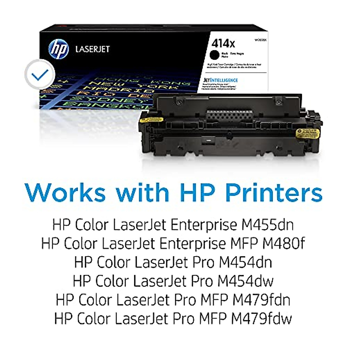 HP 414X Black High-yield Toner Cartridge | Works with HP Color LaserJet Enterprise M455dn, MFP M480f; HP Color LaserJet Pro M454 Series, HP Color LaserJet Pro MFP M479 Series | W2020X