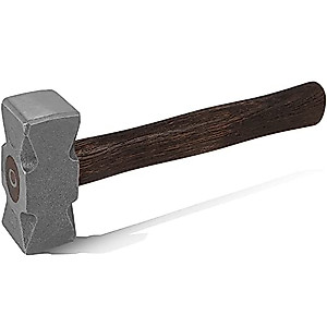 2.2LB Forging Square Hammer with Double Faces Perfect for Farrier Bladesmithing Blacksmith Anvil Knife