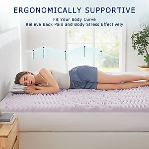 Moonear King Size Memory Foam Mattress Topper - 4 Inch Cooling, 2 Inch Gel Memory Foam, 2 Inch Pillow Top, Washable, Pull On, Soft, Water Repellent