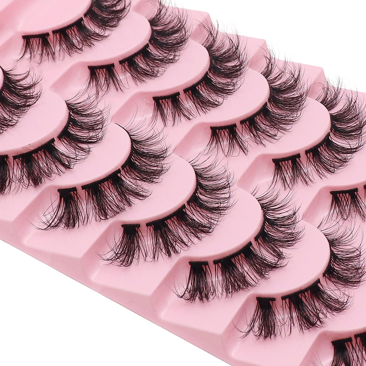 Fyonas Lash Clusters Cat Eye Lashes Lash Extension Wispy False Eyelashes 7 Pairs 3D Faux Mink Lashes Fluffy&Volume Lashes Pack | Lash Clusters 06