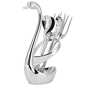 7Pcs Set Zinc Alloy Dinnerware Holder Tableware With 3 Spoons 3 Forks Home Decoration 7Pcs Set Zinc Alloy