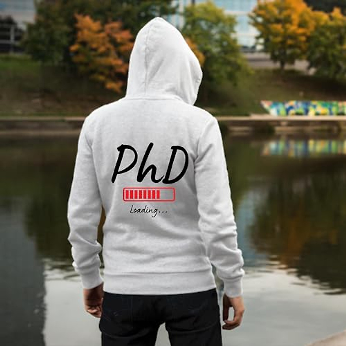 Phd Loading humor design Gray and Muticolor Unisex Hoodie